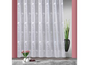 4005385487145 - Gardine WECKBRODT Lilly Gardinen Gr 160 cm Smokband 914 cm weiß Smokband halbtransparent Polyester Motiv gemustert nach Maß