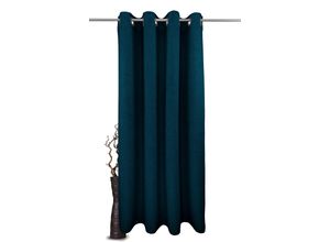 4032107361544 - Gardine VHG Rustika Gardinen Gr 255 cm Ösen 145 cm blau (dunkelblau) Landhaus Gardinen Deko Struktur Polyester pflegeleicht nach Maß