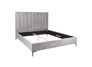 4250243596112 - riess-ambiente Bett COSMOPOLITE - 160x200cm silbergrau Samt elegant