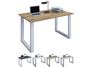 4051814432958 - Holz Schreibtisch Computertisch Lona U Alu Silber (Farbe Anthrazit Ausführung H 76 x B 110 x T 80 cm)