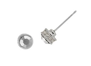 4006046260763 - Buckley London Ohrstecker Messing Kristall Silber 06cm Glänzend