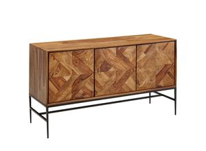 4255632531927 - Massivholz Sideboard Sheesham 123x70x45 cm Industrial-Design Stauraum