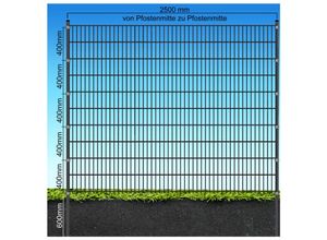 4252003908968 - Fa-Bausysteme Doppelstabzaun Anthrazit 8-6-8 Plättchen 2030 mm 40 m