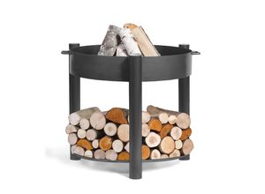 5902709572459 - Feuerschale Montana 80 hoch inkl Holzlager (Größe 88x88x80cm)