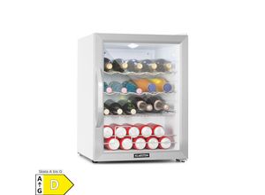 4060656228933 - Beersafe xl Crystal White Kühlschrank 60 Liter 4 Böden Panoramaglastür Edelstahl - Crystal White - Klarstein