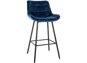 4251756483944 - Barhocker Weston I Gepolsterter Sitz Mit Steppmuster I Metallgestell Mit Fußstütze I Samt- Oder Kunstlederbezug I Barstuhl Mit Rückenlehne