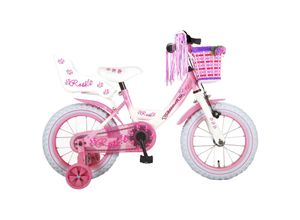 8715347814037 - Volare Rose Kinderfahrrad - Mädchen - 14 Zoll - Pink Weiß - 95% zusammengebaut