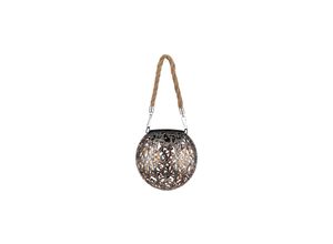 9007371466979 - - Solarlampe Hängeleuchte Gartendeko led Garten rund Außenleuchte Tisch Pendellampe im Kugeldesign Metall kupfer silber 1x led DxH 12x26 cm