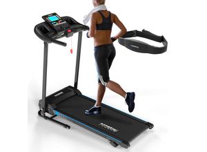 4260694832615 - KINETIC SPORTS Laufband klappbar KST2900FX - 750 Watt leiser Elektromotor 40 cm Breite Lauffläche 16+1 Programme Steigung Geh- und Lauftraining LCD Display 10 km h bis 120 kg inkl Pulsgurt