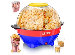 4255598327893 - KESSER® Popcornmaschine 800W Popcornmaker - 55l großer Inhalt Antihaftbeschichtung Deckel & Servierschale für Öl Butter Zucker Stille & Schnelle abnehmbare Heizfläche inkl Popcornbecher