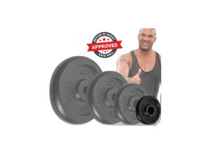 4056551204400 - Miweba Sports Hantelscheiben HSG12 4x 125 kg Hantel-Gewichte passend für Ø 30mm Set Gusseisen