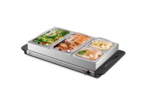 4260677791168 - Edelstahl Buffetwärmer Speisewärmer 4 Speisebehälter stufenlosen Temperaturregler BPA-frei 300 Watt - Steinborg