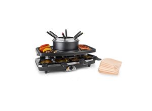 4060656444487 - Entrecote 2-in-1 Raclettegrill & Fondue Naturstein 1100W 8 Personen