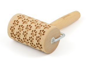 4260649330746 - folkroll Teigroller »3D-Motiv-Teigrolle« Buchenholz Hundepfote beige|braun