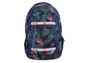 4047443474278 - coocazoo Schulrucksack Cloudy Peach Rückenpolster Emblem Muster-Mix für Mädchen blau