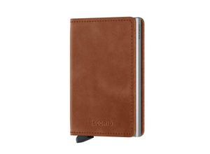 8718215288060 - Slimwallet Vintage Kreditkartenetui Geldbörse RFID Leder 65 cm cognac silver