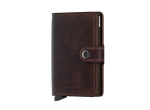 8718215281269 - Miniwallet Vintage Kreditkartenetui Geldbörse RFID Leder 65 cm chocolate