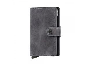 8718215285939 - Miniwallet Vintage Kreditkartenetui Geldbörse RFID Leder 65 cm grey black