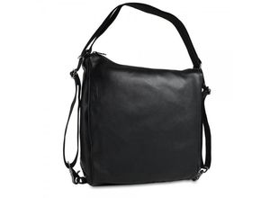 8032803710178 - MANDARINA DUCK Schultertasche genarbtes Leder Rucksack-Option uni für Damen schwarz