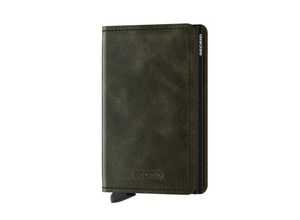 8718215287346 - Slimwallet Vintage Kreditkartenetui Geldbörse RFID Leder 65 cm olive-black