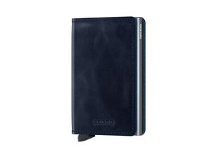 8718215287339 - Slimwallet Vintage Kreditkartenetui Geldbörse RFID Leder 65 cm blue