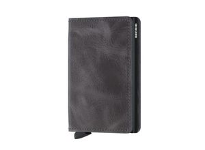 8718215285991 - Slimwallet Vintage Kreditkartenetui Geldbörse RFID Leder 65 cm grey black