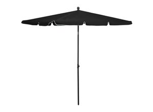 8720286205082 - Bonnevie - SonnenschirmGartenschirm mit Mast 210x140 cm Schwarz vidaXL