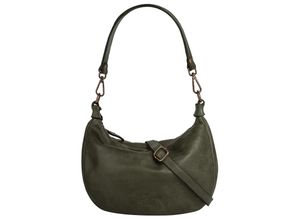 4262427392632 - Umhängetasche SAMANTHA LOOK Damen Gr B H T 28cm x 21cm x 8cm onesize grün (dunkelgrün) Leder leicht glänzend unifarben Taschen echt Leder Made in Italy