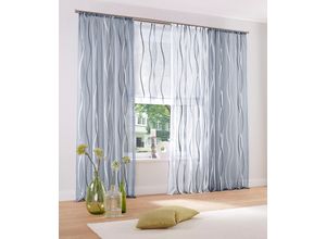 6944185418318 - Gardine MY HOME Dimona Gr 3 bunt (weiß silberfarben grau) B140cm H225cm Voile Polyester Gardinen 2er-Set Bestseller Polyester Wellen