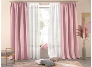 6941446628318 - Vorhang HOME AFFAIRE Parry Gr 1 rosa (rosé) B140cm H145cm Polyester Recyceltes Material Gardinen 2-er Set blickdicht monochrom basic einfarbig Bestseller