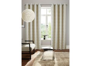 4068222400813 - Verdunkelungsvorhang BRUNO BANANI Alessio Gr 2 beige B130cm H175cm Polyester Gardinen Elegantes Muster Jacquard verdunkelnder Vorhang blickdicht modern