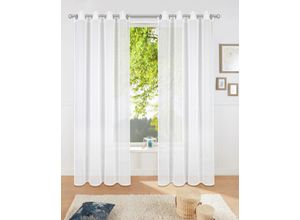 6941446611389 - Gardine MY HOME Dolly Gardinen Gr 175 cm Ösen 140 cm weiß (white) Ösen Gardine Transparent Gewebt Polyester