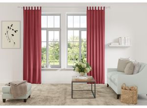 6941446628790 - Vorhang HOME AFFAIRE Parry Gardinen Gr 145 cm Schlaufen 140 cm rot (bordeaux) Landhaus Gardinen Gardine 2-er Set blickdicht monochrom basic