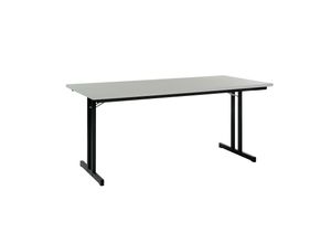 4251915404650 - CEHA Klapptisch mit T-Fuß Gestell 140 x 70 cm Dekor grau Gestell in RAL7021 (schwarzgrau)