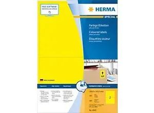 4008705045650 - HERMA Farbige Etiketten 4565 Gelb Rechteckig 199 x 143 mm 100 Blatt à 2 Etiketten