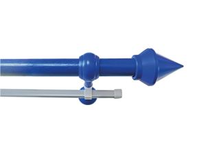 9002777185981 - Gardinenstange GARESA SEMARA Gardinenstangen Gr L 180 cm Ø 28 mm 2 läufig blau Kinder Gardinenstangen für Vorhanggarnitur Kunststoff verlängerbar mit Ringe2 Lauf Gleiter