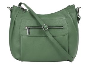 4260543050610 - Umhängetasche SAMANTHA LOOK Damen Gr B H T 30cm x 25cm x 7cm onesize grün Leder unifarben Taschen echt Leder Made in Italy