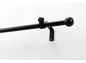 9002777342155 - Gardinenstange GARESA BOLTI mit offenem Träger Gardinenstangen Gr L 450 cm Ø 16 mm 1 läufig schwarz Gardinenstangen nach Maß Vorhanggarnitur verlängerbar Wandmontage ohne Ringe