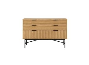 4059865181870 - Kommode breit 120cm Eiche Echtholzfurnier Sideboard Wohnzimmer Schrank Anrichte