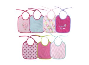 3800151993537 - Baby Care Babylatz-Set 7-teilig einlagig zum Binden waschbar ab Geburt rosa