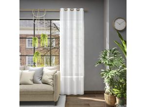 4006470509377 - Vorhang NEUTEX FOR YOU Libre-ECO weiß (wollweiß) B142cm H190cm Jacquard Polyester Gardinen Nachhaltig Breite 142 cm nach Maß