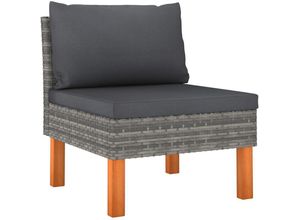 8720286208120 - Mittelsofa，Gartensofa Poly Rattan und Eukalyptus Massivholz vidaXL