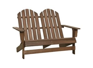 8720286240823 - Bonnevie - 2-Sitzer Adirondack-Gartenbank Doppelsitzbank Massivholz Tanne Braun vidaXL