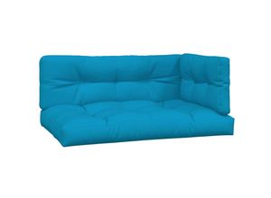 8720286177082 - Bonnevie - Palettenkissen 3-tlg Palettenauflage Blau Stoff vidaXL