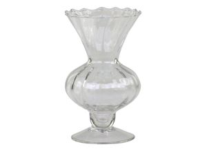 5712750314645 - Chic Antique Glasvase auf Fuß H13 D8 cm klar