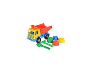 4810344093226 - 7-teiliges Spielzeug-Set 93226 LKW Förmchen Schaufel Rechen ab 12 Monate bunt