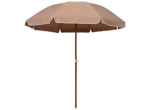 8719883758817 - Bonnevie - SonnenschirmGartenschirm mit Stahlmast 240 cm Taupe vidaXL