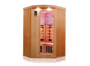 4251575100251 - Infrarotkabine Infrarotsauna lakefield 2 inkl Vollspektrumstrahler für 1-3 Personen - LED-Farblicht - Wärmekabine mit Radio Bluetooth 120 cm x 120