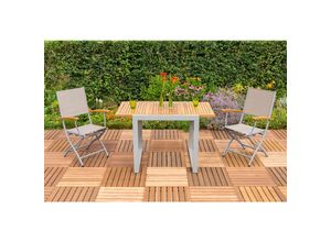 4033662995366 - Naxos Set 3tlg 2 Naxos Klappsesse l 1 Balkonausziehtisch 80 (120) x 70 cm