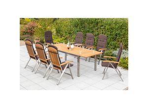 4033662901770 - Gartenmöbelset Keros 17tlg Edelstahl Akazie silber natur braun